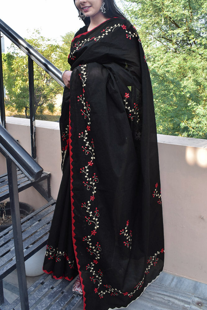 Applique Work Sarees – India1001.com