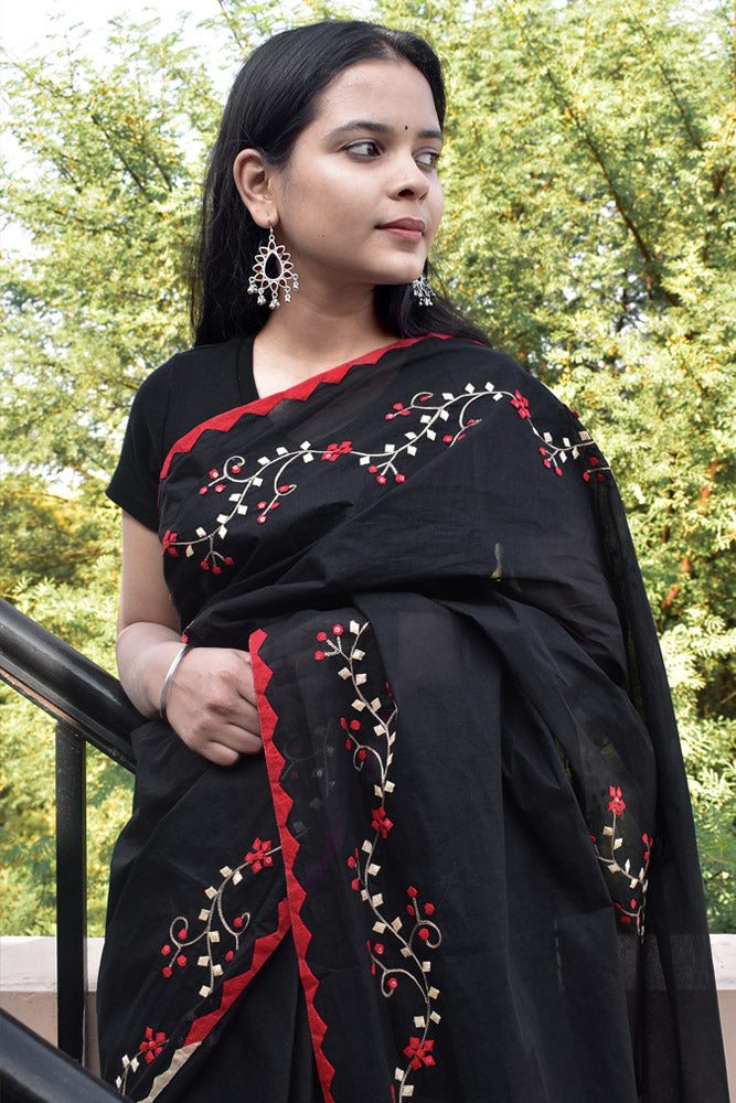 Applique Work Sarees – India1001.com