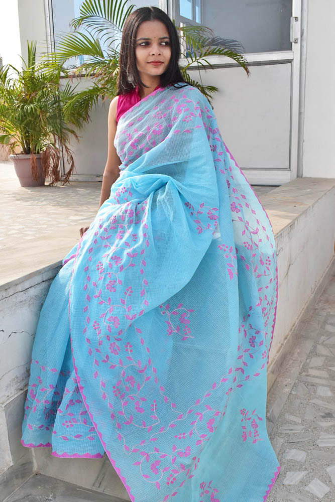 Applique Work Sarees – India1001.com